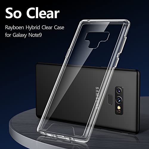 Rayboen Case for Samsung Galaxy Note 9, Crystal Clear Designed Non-Slip Shockproof Protective Phone Case, Hard Plastic Back & Soft TPU Frame Thin Cover for Samsung Galaxy Note 9, 6.4 inch