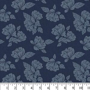 david textiles flowers denim fabric by the yard