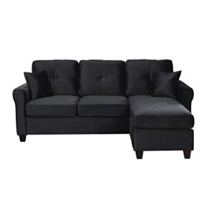 lexicon levi reversible sofa chaise, black