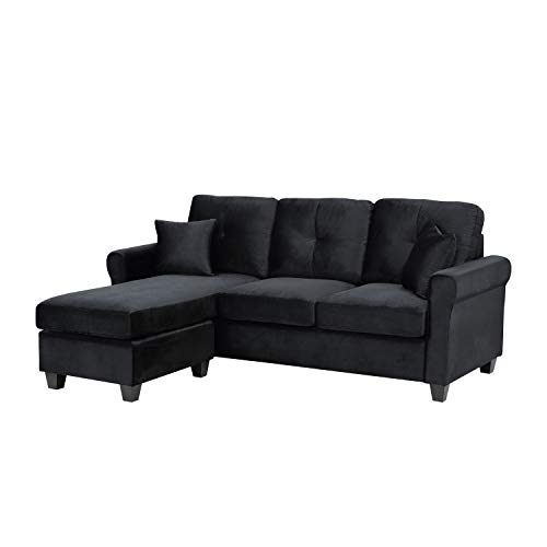 Lexicon Levi Reversible Sofa Chaise, Black