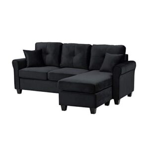 Lexicon Levi Reversible Sofa Chaise, Black