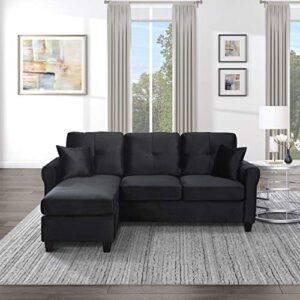 Lexicon Levi Reversible Sofa Chaise, Black