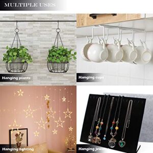 Bonsicoky 50PCS S Shaped Hooks 1 Inch Mini Ornament Storage Hooks for Hanging Jewelry Small Kitchenware Potted Plants, Black