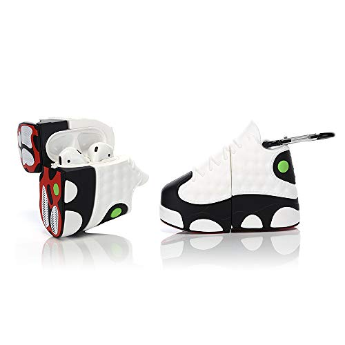 YLFYSF Silicone Case 3D Cartoon Funny Cute Cover Compatible for Earphones 1/2 (Sneakers Shoe Series) (Black White)