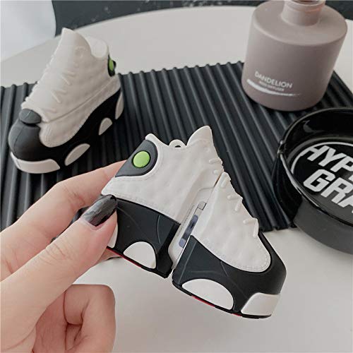 YLFYSF Silicone Case 3D Cartoon Funny Cute Cover Compatible for Earphones 1/2 (Sneakers Shoe Series) (Black White)