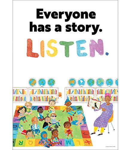 Carson Dellosa Education All Are Welcome Everyone Has a Story Poster—Motivational Wall Art or Bulletin Board Decor, Inspirational Classroom, Office, Homeschool Decorations (13.37" x 19")