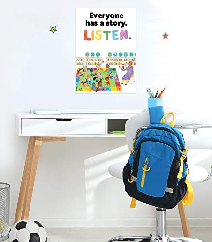 Carson Dellosa Education All Are Welcome Everyone Has a Story Poster—Motivational Wall Art or Bulletin Board Decor, Inspirational Classroom, Office, Homeschool Decorations (13.37" x 19")