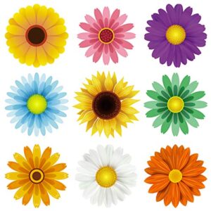 osnie 45pcs summer sunflower cutouts, creative springtime flowers wall decals bulletin board sets, gerbera daisy wall décor for classroom school office birthday party baby shower, 5.1 x 5.1 inches