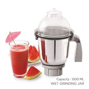 BOSS Excel Pro 3-Jar Mixer Grinder Kitchen Grinding Genius 750 Watt Powerful Motor, 3 Variable Speed with Incher, 110V