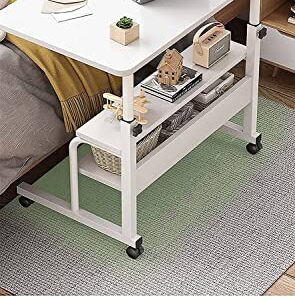 Computer Desk Home Office Desks, Standing Adjustable Laptop Desk for Small Spaces, Portable Work Study Desk Table, Modern Pc Gaming Desk with Storage for Bedroom, Desktop Size 31.5x15.7 inch White