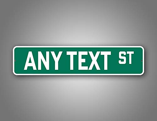 SignsAndTagsOnline Custom 4"x18" Green Street Sign Personalized Novelty Any Text Any Name Green Road Sign