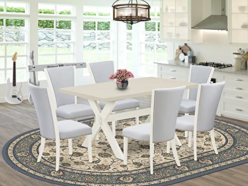 East West Furniture X026VE005-7 Dining Table Set, 7-Piece