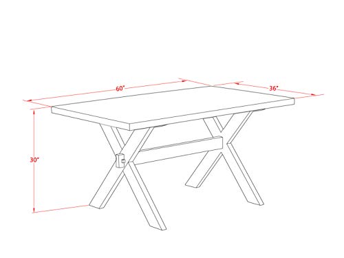 East West Furniture X026VE005-7 Dining Table Set, 7-Piece