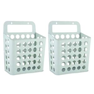 hemoton 2pcs hanging plastic laundry basket foldable laundry hamper bag collapsible dirty clothes storage container for college dorm bathroom bedroom random color