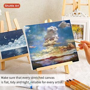 Shuttle Art Stretched Canvas, 20 PCS Value Pack, 5 x 7, 8 x 10 Inches (10 of Each), 100% Cotton, Primed White Canvases for Painting, Stretched Canvas Art Supplies for Acrylic, Oil, Acrylic Pouring