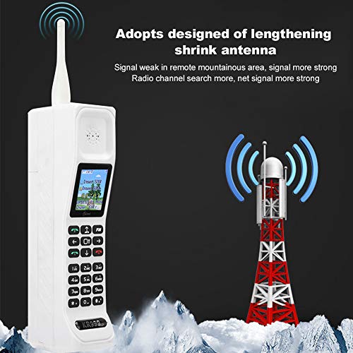 T osuny Retro Phone- Classic Old Phone Vintage Retro Brick Cell Phone FM Radio Mobile Phone Dual Cards Dual Standby, Voice Flashlight Elderly Mobile Phone(White)