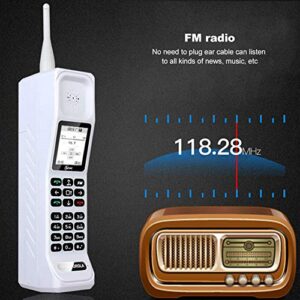 T osuny Retro Phone- Classic Old Phone Vintage Retro Brick Cell Phone FM Radio Mobile Phone Dual Cards Dual Standby, Voice Flashlight Elderly Mobile Phone(White)