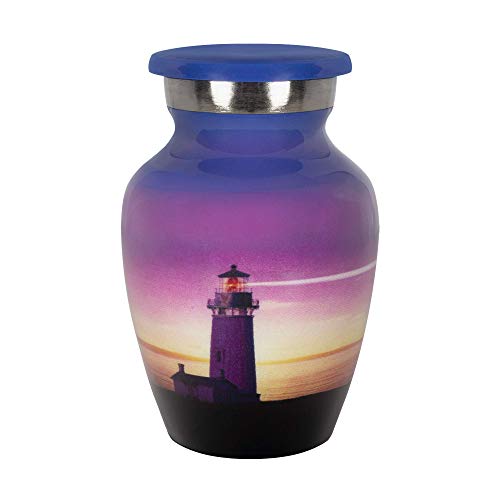 Trupoint Memorials Cremation Urns for Human Ashes - Decorative Urns, Urns for Human Ashes Female & Male, Urns for Ashes Adult Female, Funeral Urns - Lighthouse, 1 Small Keepsake