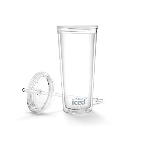 Mr. Coffee Iced Coffee Tumbler, 22 Oz., with Lid and Straw, Clear