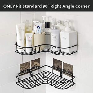 AIDOIT Corner Shower Caddy, 2 Pack Shower Shelf Bathroom Shower Organizer Storage with 8 Pack Powerful Adhesive Hooks for Toilet Kitchen Dorm