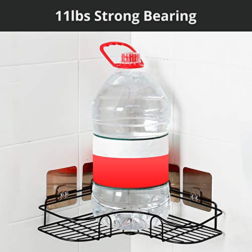 AIDOIT Corner Shower Caddy, 2 Pack Shower Shelf Bathroom Shower Organizer Storage with 8 Pack Powerful Adhesive Hooks for Toilet Kitchen Dorm