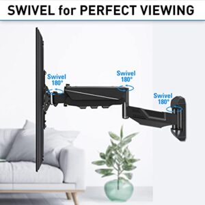 MOUNTUP Height Adjustable TV Wall Mount, TV Mount for Most 23-55 Inch TVs, Gas Spring Full Motion TV Wall Mount Bracket, Swivel Tilt Single Articulating Arm, Fits Max VESA 400x400mm, 11-44lbs MU0037