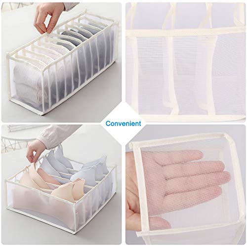 Underwear Drawer Organizer, Drawer Divider, Foldable Closet Storage Boxes Dresser Drawer Organizers for Underwear, Socks, Clothes, Stockings, Scarves, Ties and Bras Underwear Organizer Dividers 3Pcs