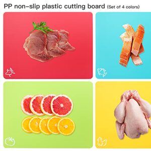 KUFUNG Flexible Cutting Board Mats for Kitchen - 100% Non Slip (New) Color Coordinated Plastic Cutting Boards on Any Countertop