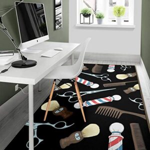 Barber Rug Barber Pole Barber Tools Black Full Size Area Rug for Living Dinning Room Bedroom Kitchen, Nursery Rug Floor Carpet Yoga Mat