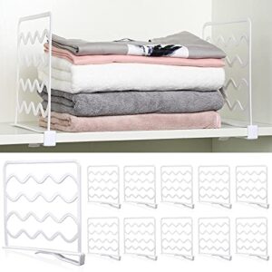 jetec 16 pieces plastic shelf dividers closet divider shelf separator adjustable for closets wardrobes cabinets bookshelves organization and storage, white