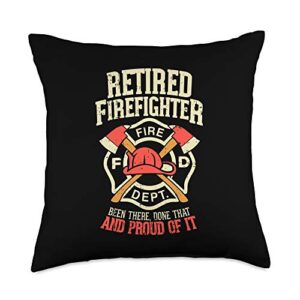 retired firefighter gifts proud firefighter throw pillow, 18x18, multicolor