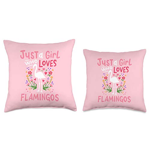 Just a Girl Who Loves Flamingos Flamingo Throw Pillow, 16x16, Multicolor