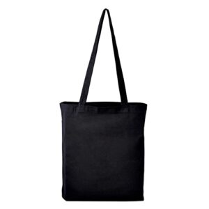 Canvas Tote Bags Bulk - 12 Pack Black Cotton Shopping Bags with Shoulder Length Handles, Small Reusable Natural Organic Muslin Fabric Cloth, Blanks For Sublimation, Stores, Business, Crafts - 15x16