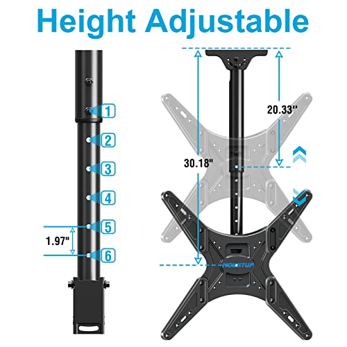 MOUNTUP Ceiling TV Mount for Most 24''-65'' TVs, Hanging TV Ceiling Mount for 32 43 50 55 60 65 inch TVs, Full Motion Height Adjustable TV Mount Bracket, Holds up to 99lbs, Max VESA 400x400mm, MU0039