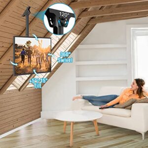 MOUNTUP Ceiling TV Mount for Most 24''-65'' TVs, Hanging TV Ceiling Mount for 32 43 50 55 60 65 inch TVs, Full Motion Height Adjustable TV Mount Bracket, Holds up to 99lbs, Max VESA 400x400mm, MU0039