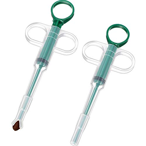 2 Pieces Pet Pill Plunger Popper for Small Cats Dogs Pill Gun Dispenser Shooter Pet Piller Soft Tip Tablet Syringe Pusher Animal Medicine Feeder for Feeding Accessories (Green)