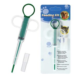 2 Pieces Pet Pill Plunger Popper for Small Cats Dogs Pill Gun Dispenser Shooter Pet Piller Soft Tip Tablet Syringe Pusher Animal Medicine Feeder for Feeding Accessories (Green)