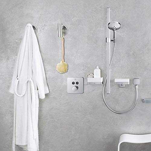 Bathroom Towel Hooks, Heavy Duty Wall Hook Holder, Brushed Nickel Robe Hooks SUS304 Stainless Steel Coat Clothes Towel Holders Wall Mounted for Hanging Kitchen Home Garage Hotel Door Hanger (Sliver)