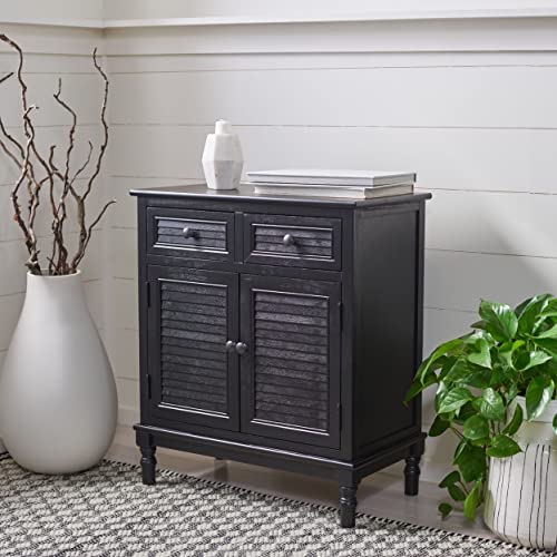 Safavieh Home Collection Tate Black 2-Drawer 2-Door Buffet Sideboard Table CNS5721B, 0