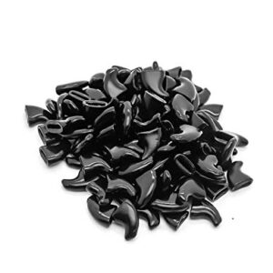 YMCCOOL 100pcs Cat Nail Caps Black Cat Claw Covers Kitten Nail Caps Pet Tips with Adhesives and Applicators Medium