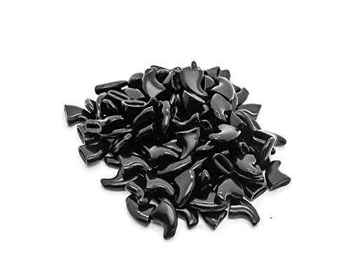 YMCCOOL 100pcs Cat Nail Caps Black Cat Claw Covers Kitten Nail Caps Pet Tips with Adhesives and Applicators Medium