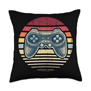 awesome video game throw pillows retro video game controller room decor for boys gamer gift throw pillow, 18x18, multicolor