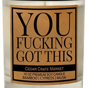 You Fucking Got This, Scented Soy Candle, Best Friend, Friendship Gifts for Women or Men, Birthday, Going Away, Funny Gifts for Friends, Long Distance, Funny Candle, Scented Soy 10 oz. Candle