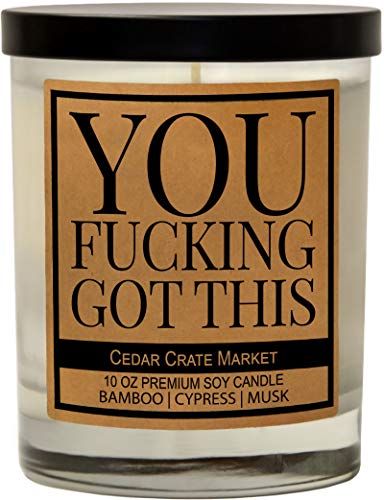 You Fucking Got This, Scented Soy Candle, Best Friend, Friendship Gifts for Women or Men, Birthday, Going Away, Funny Gifts for Friends, Long Distance, Funny Candle, Scented Soy 10 oz. Candle