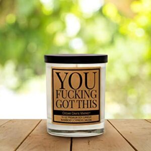 You Fucking Got This, Scented Soy Candle, Best Friend, Friendship Gifts for Women or Men, Birthday, Going Away, Funny Gifts for Friends, Long Distance, Funny Candle, Scented Soy 10 oz. Candle