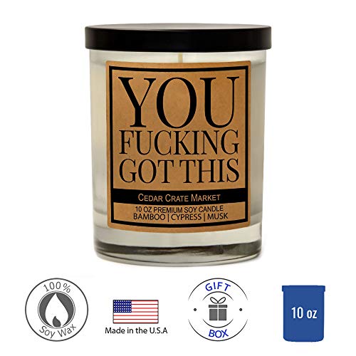 You Fucking Got This, Scented Soy Candle, Best Friend, Friendship Gifts for Women or Men, Birthday, Going Away, Funny Gifts for Friends, Long Distance, Funny Candle, Scented Soy 10 oz. Candle