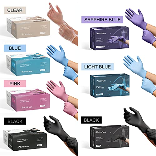 Blue Disposable Gloves Small 100 Count - Synthetic Nitrile Medical Exam Gloves - Latex Free, Powder Free - Surgical, Home, Cleaning, and Food Gloves - 3 Mil Thickness