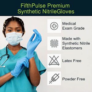 Blue Disposable Gloves Small 100 Count - Synthetic Nitrile Medical Exam Gloves - Latex Free, Powder Free - Surgical, Home, Cleaning, and Food Gloves - 3 Mil Thickness