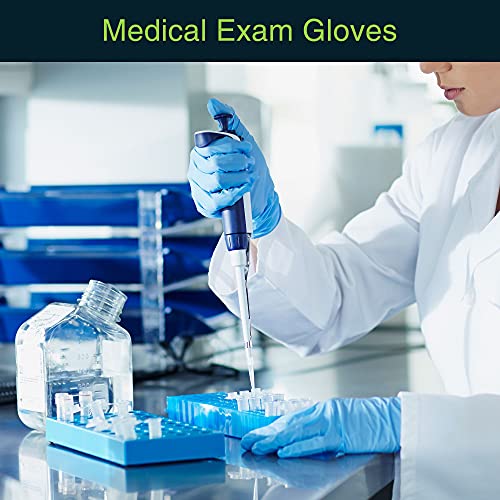 Blue Disposable Gloves Small 100 Count - Synthetic Nitrile Medical Exam Gloves - Latex Free, Powder Free - Surgical, Home, Cleaning, and Food Gloves - 3 Mil Thickness