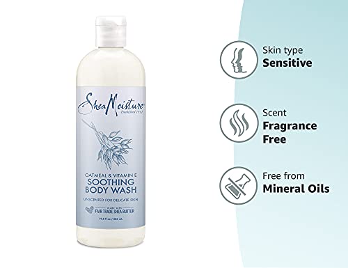 SheaMoisture Soothing Body Wash for Delicate Skin Oatmeal and Vitamin E Cruelty Free Skin Care, Made with Fair Trade Shea Butter 19.8 oz